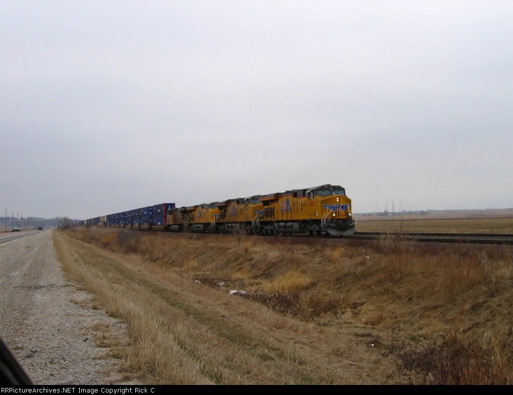 UP 7803 Leads Containers WB